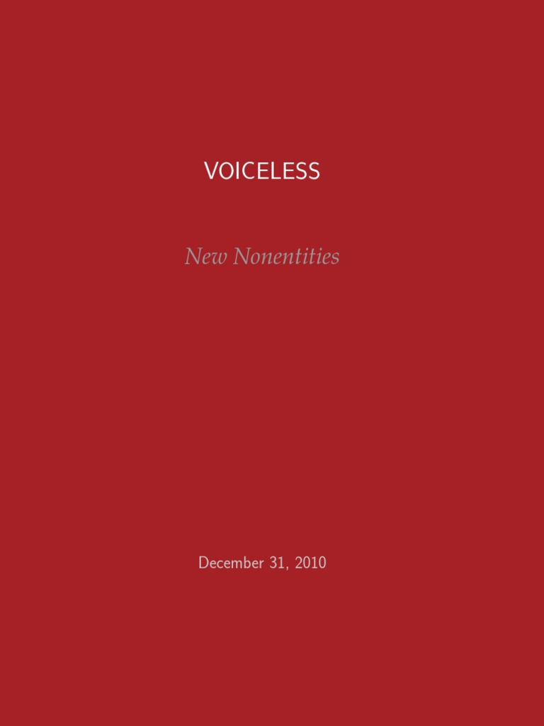 Voiceless New Nonentities | PDF
