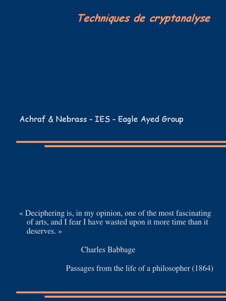 Techniques de Cryptanalyse | PDF | Cryptanalyse | Algorithmes