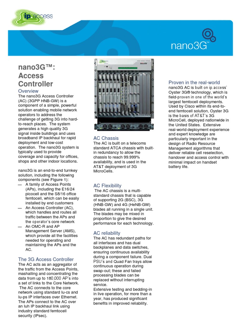 Nano3G HNB-GW Datasheet | PDF | Mobile Technology | Electrical Engineering