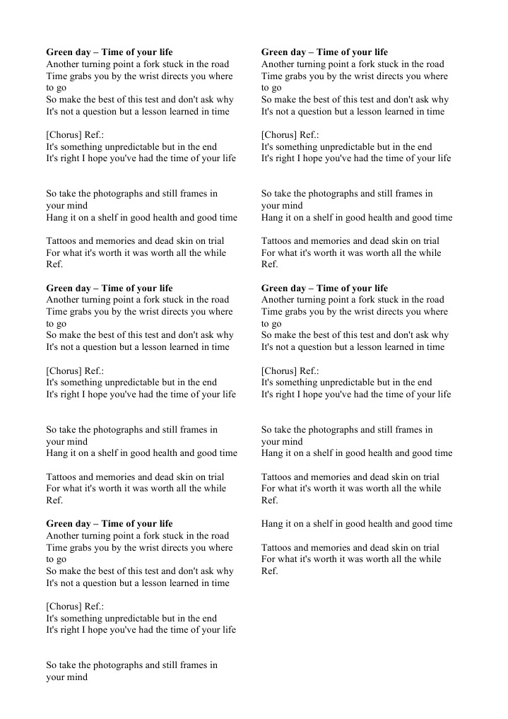 Green Day's Graduation Reflection | PDF