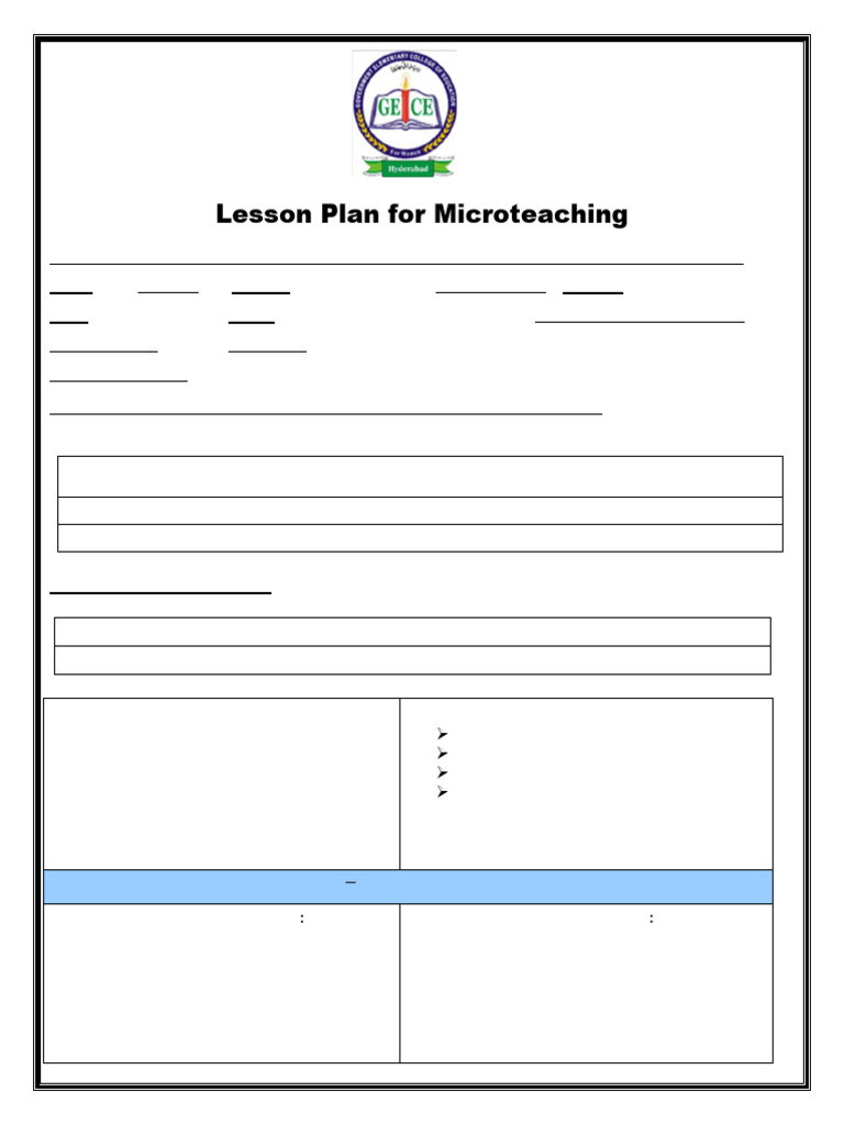 Microteaching lessonplan | PDF