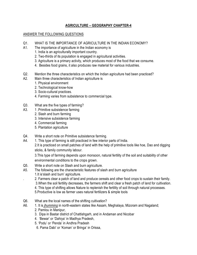 Geography Agriculture Notes | Agriculture | Intensive Farming