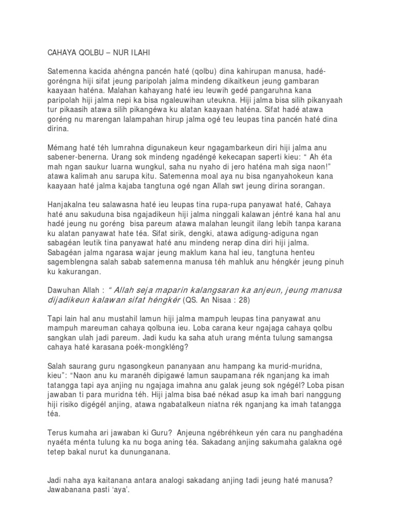 Cahaya Qolbu - Nur Ilahi | PDF