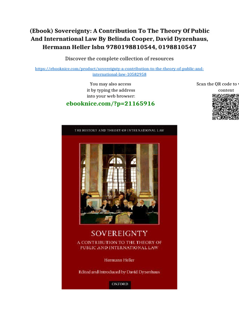 (Ebook) Sovereignty: A Contribution To The Theory of Public and ...
