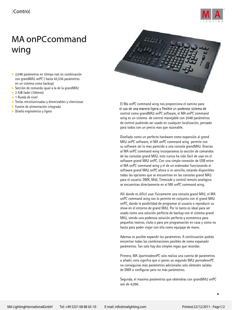 MA onPC Command Wing: Control Eficaz | PDF | Software | Ingeniería ...