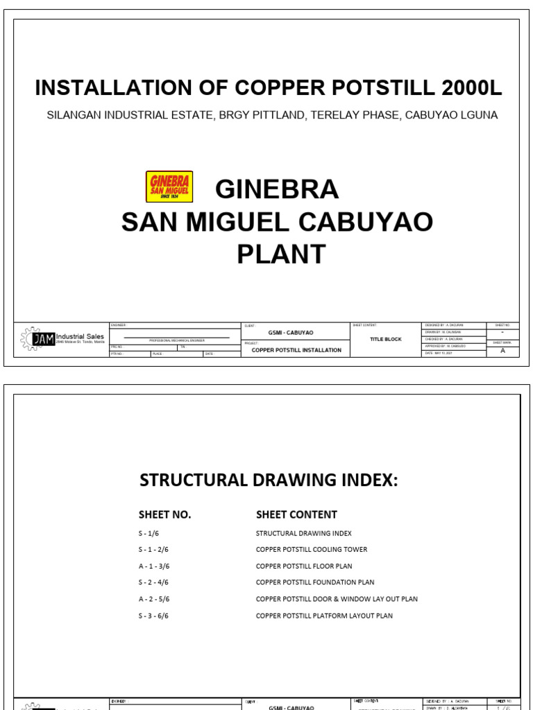 Structural Drawing Copper Potstill Asbuilt | PDF | Beam (Structure ...