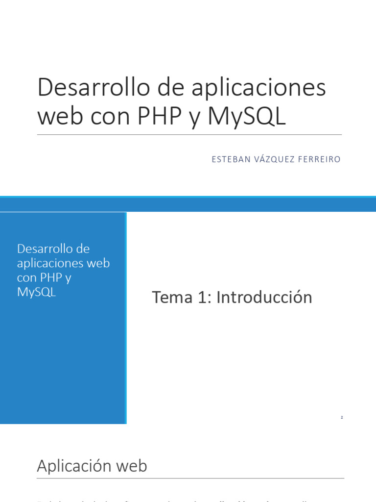 Desarrollo App Web PHP Mysql | PDF | Php | Red mundial