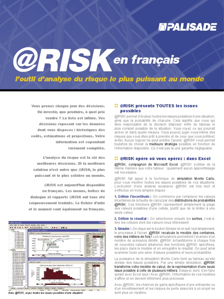 Palisade @risk | Télécharger gratuitement PDF | Microsoft Excel | Loi de probabilité
