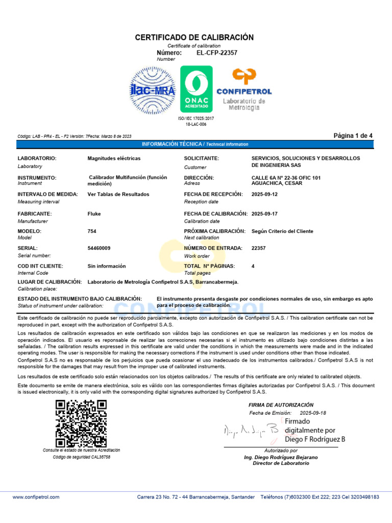 El-Cfp-22357 Calibrador Multifunción 754 54460009 | PDF | Metrología ...