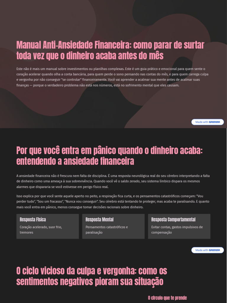 Manual Anti Ansiedade Financeira Como Parar de Surtar Toda Vez Que o ...