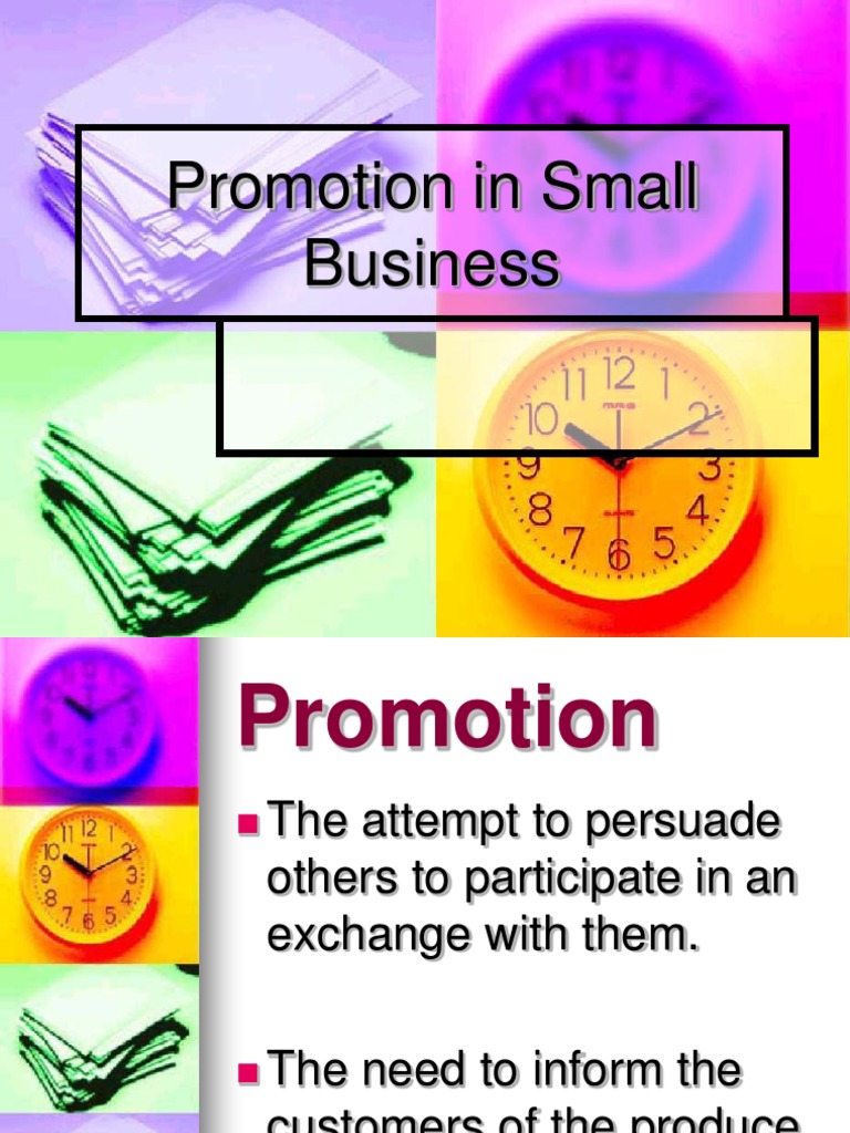 Strategies for Small Business Promotion | PDF | Promotion (Marketing ...