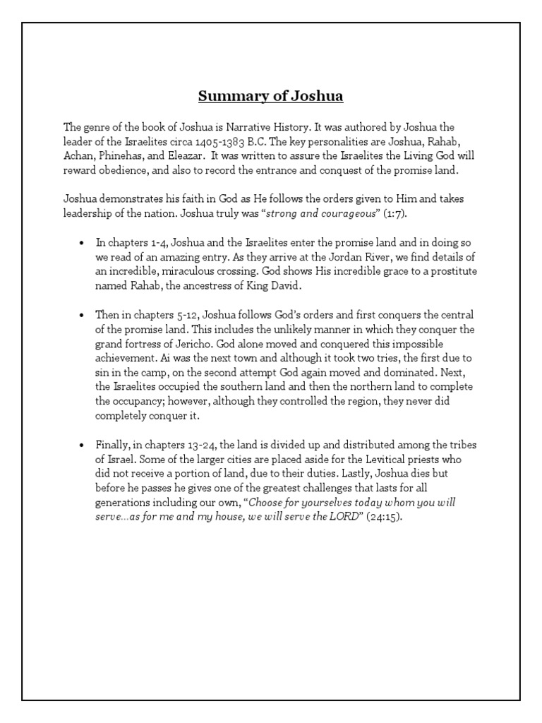 Joshua Summary by Jay Smith (Ebook) - Read free for 30 days