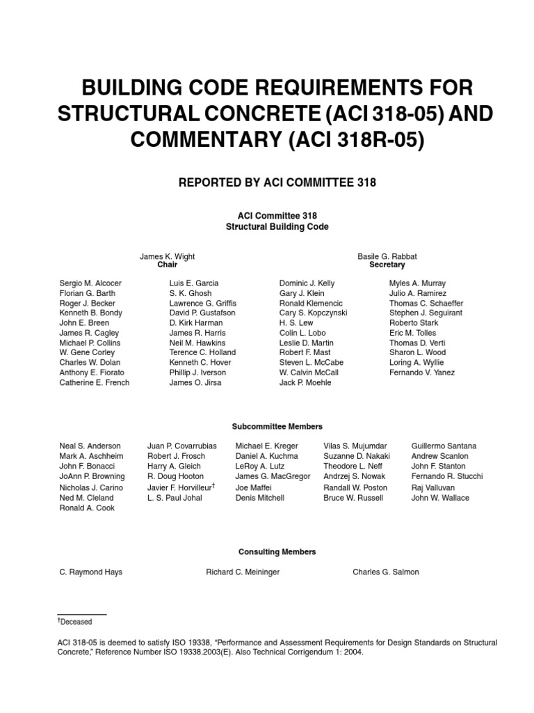 ACI 318-05: BUILDING CODE REQUIREMENTS FOR STRUCTURAL CONCRETE AND ...