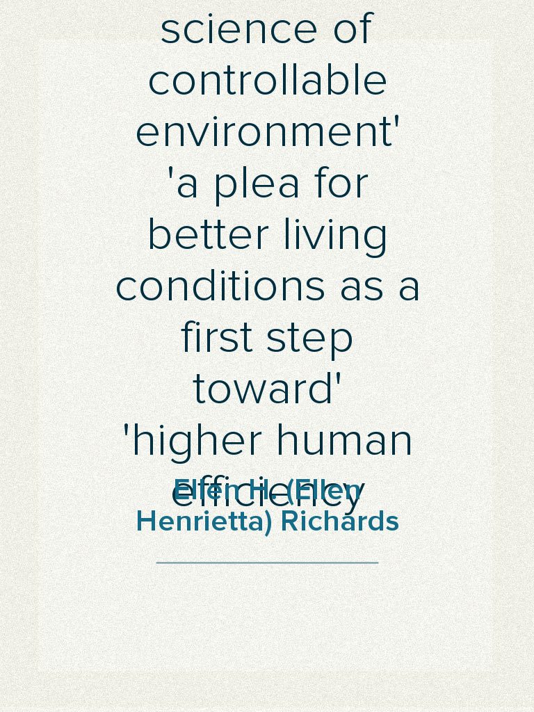 Euthenics, the science of controllable environment a plea for better ...