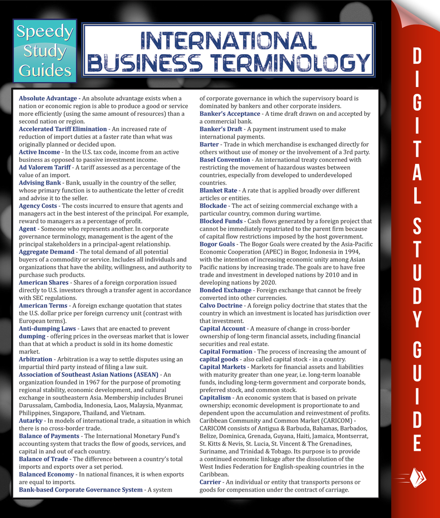 International Business Terminology (Speedy Study Guide) by Speedy ...