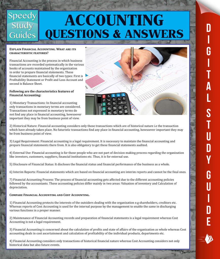 Accounting Questions & Answers by Speedy Publishing - Ebook | Everand