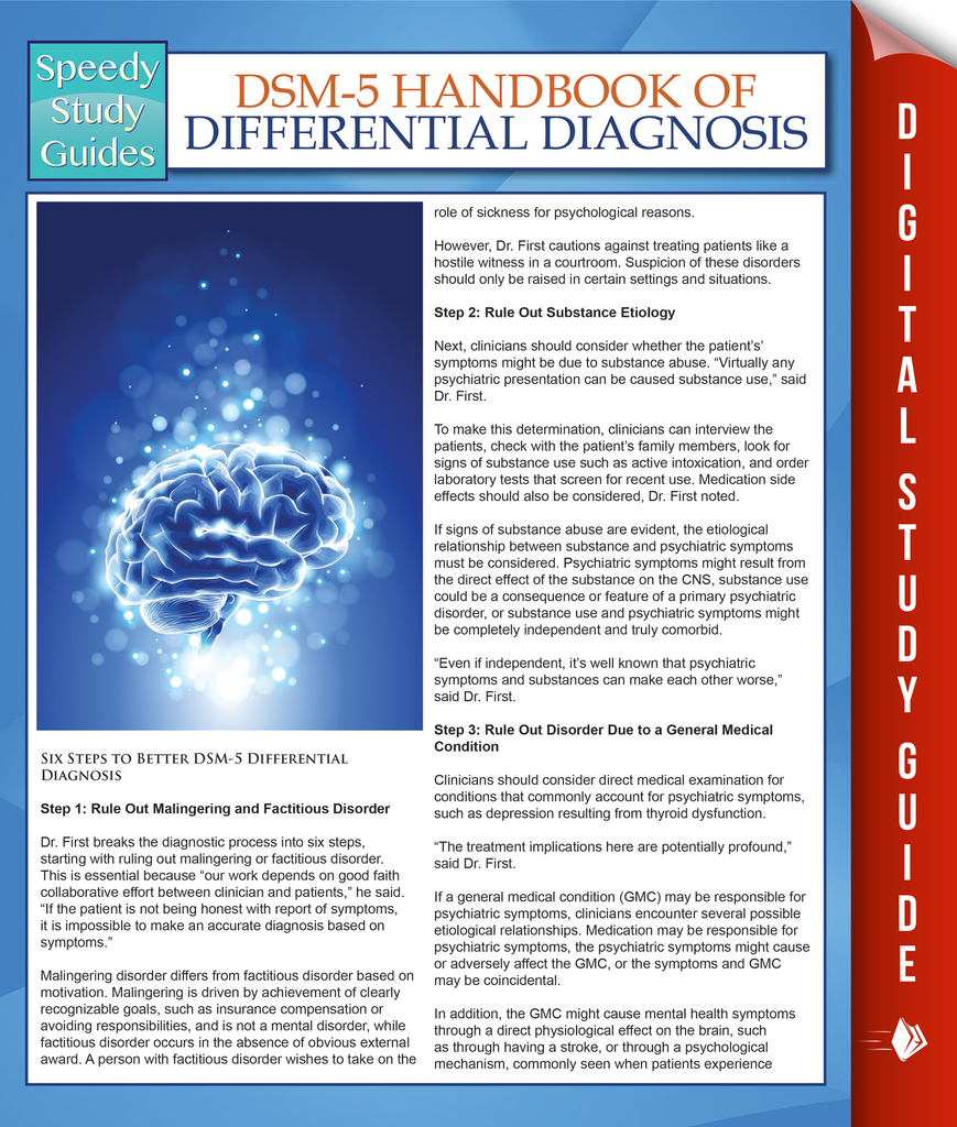 DSM-5 Handbook Of Differential Diagnosis (Speedy Study Guides) by ...