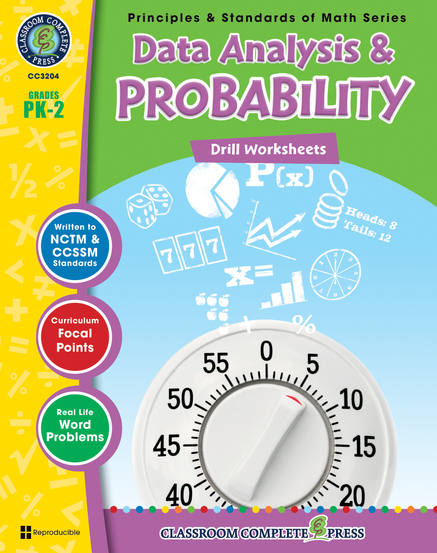 Data Analysis & Probability - Drill Sheets Gr. PK-2 by Tanya Cook and ...