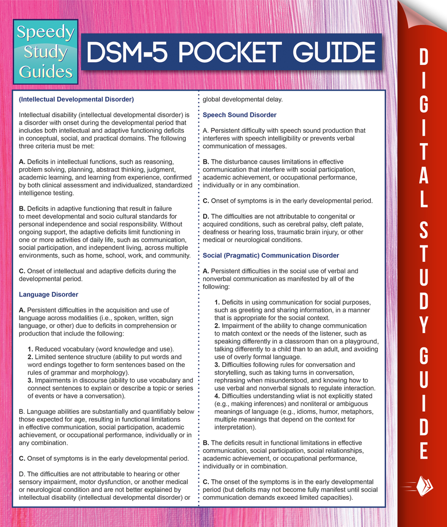 DSM-5 Pocket Guide (Speedy Study Guides) by Speedy Publishing (Ebook ...