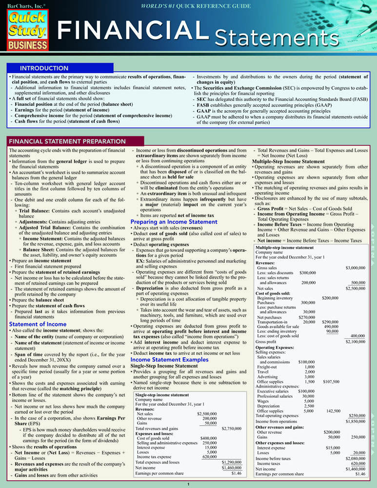 Financial Statements by BarCharts Publishing, Inc. (Ebook) - Read free ...