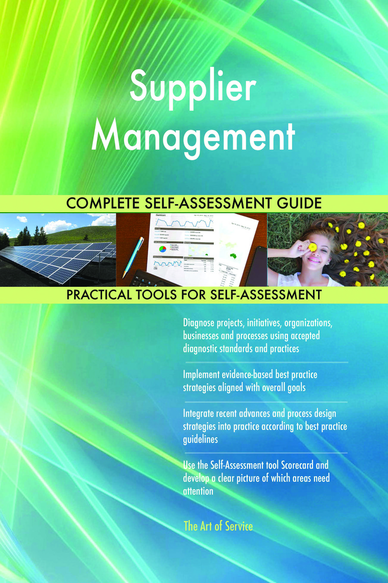 Supplier Management Complete Self-Assessment Guide by Gerardus Blokdyk ...