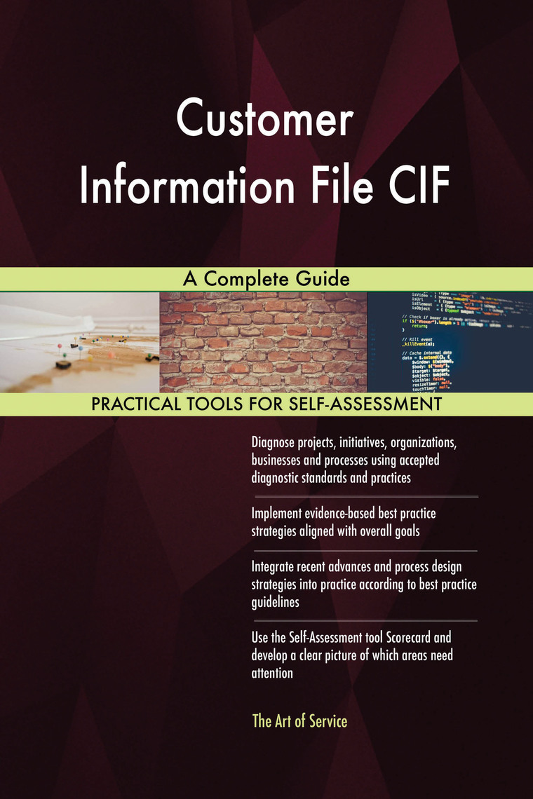 Customer Information File CIF A Complete Guide by Gerardus Blokdyk ...