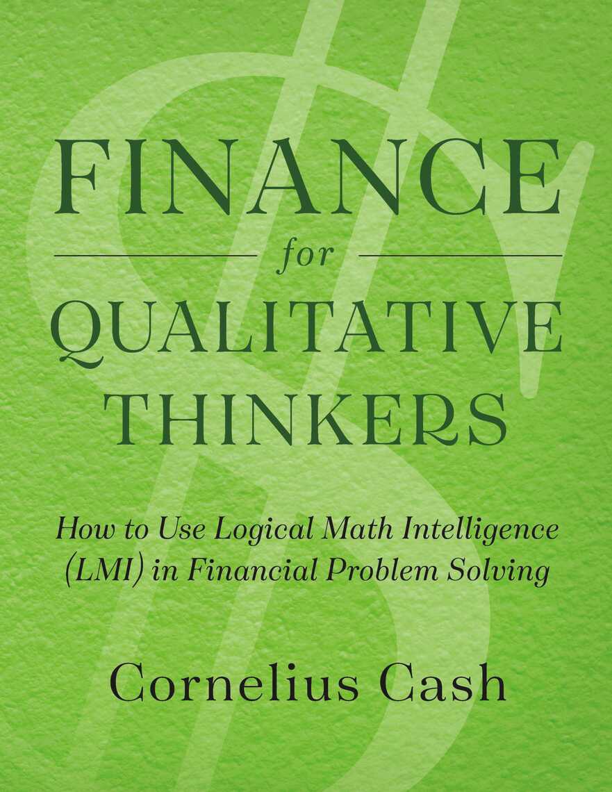 Finance for Qualitative Thinkers by Cornelius Cash (Ebook) - Read free ...
