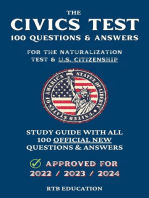 2008 Civics Practice Test USCIS | PDF | The United States | Government
