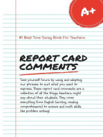 100 Report Card Comments | PDF | Classroom | Teachers