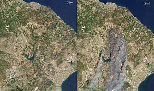 Athens Wildfires: Satellite Images Show Scale Of Devastation From ...