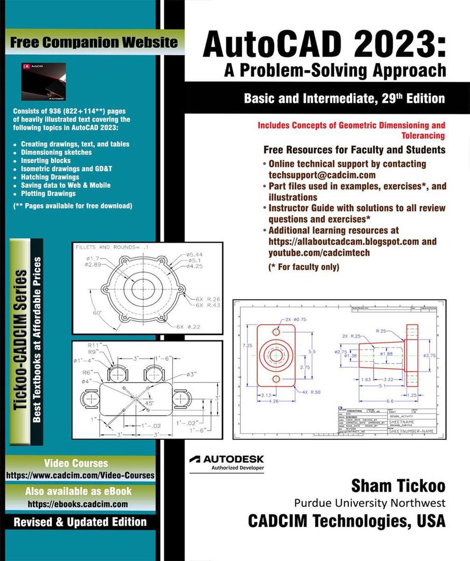 AutoCAD 2023: A Problem - Solving Approach, Basic and Intermediate, 29th Edition by Sham Tickoo ...